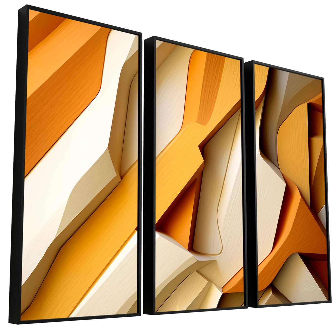 Fragmented Wood Abstract - 3 Parts – Prime Wall Art